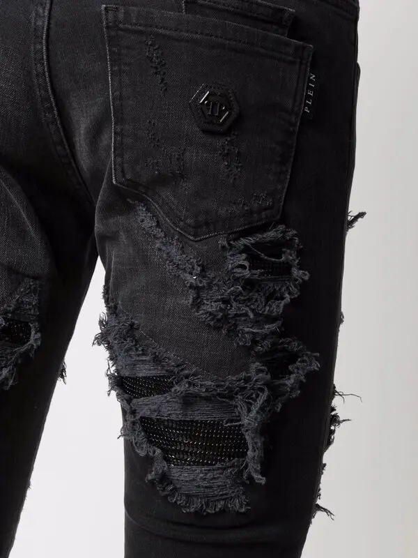 Philipp Plein Ripped-detail Jeans
