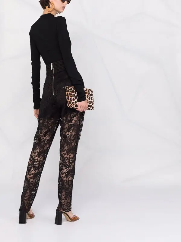 Philipp Plein Straight-leg Lace Trousers - Black