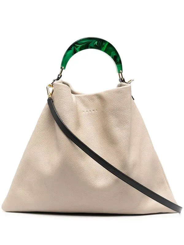 Marni Leather Tote Bag - Neutrals