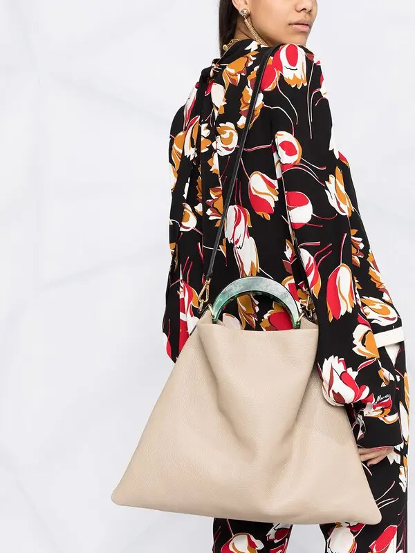 Marni Leather Tote Bag - Neutrals