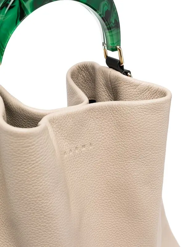 Marni Leather Tote Bag - Neutrals