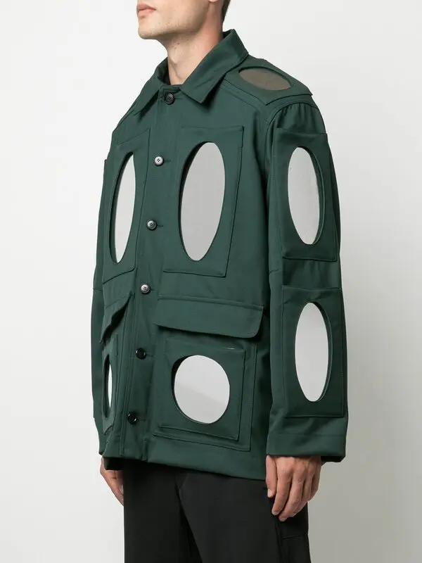 Walter Van Beirendonck Mirror Work Shirt Jacket In Green - 60% Off