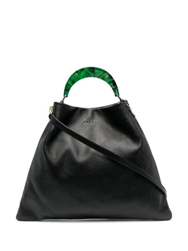 Marni Venice Medium Tote Bag In Leather - Black