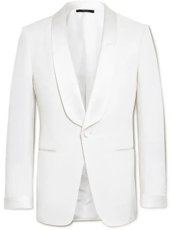 Tom Ford O'Connor Slim-Fit Satin-Trimmed Wool And Mohair