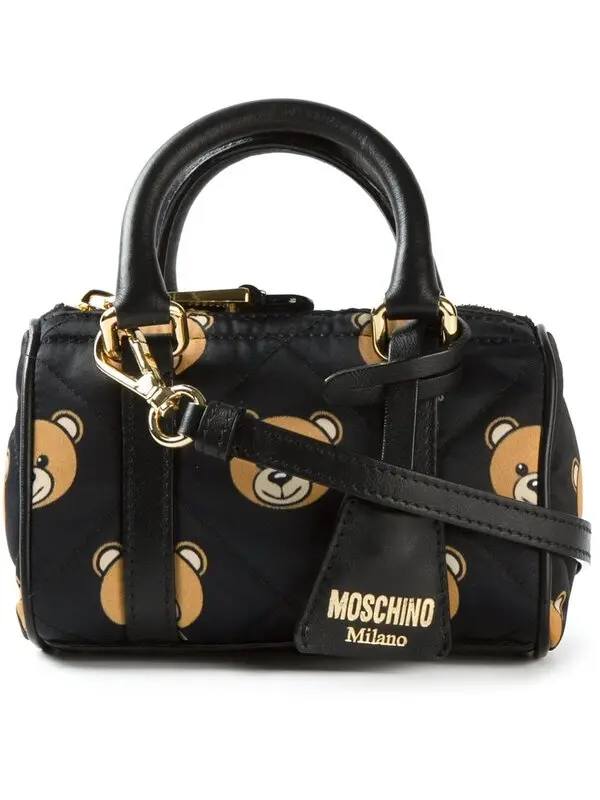 Moschino Quilted Teddy Bear Crossbody Bag - Black | Editorialist