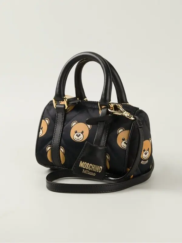 Moschino Quilted Teddy Bear Crossbody Bag - Black | Editorialist