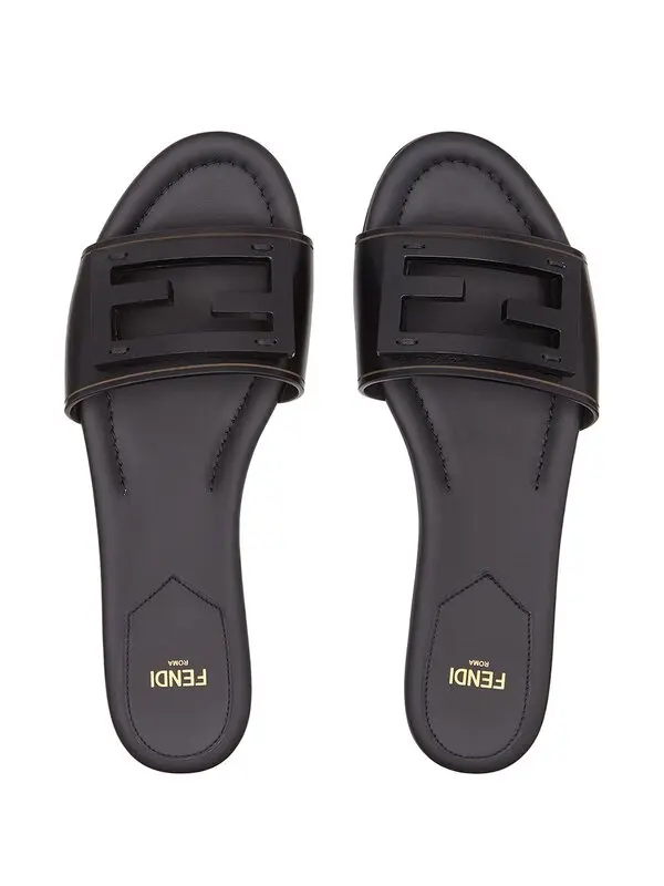 Fendi Baguette Leather Slides