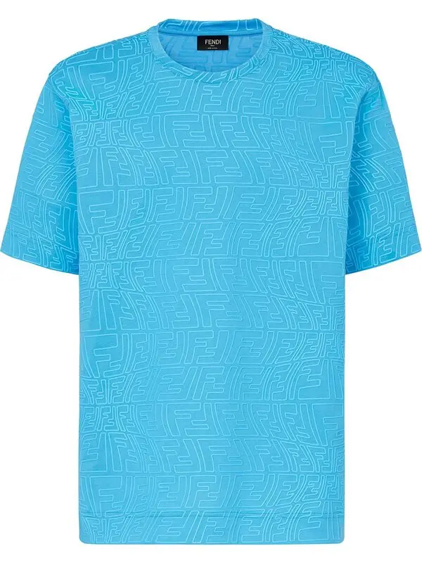 FENDI タオル地 Tシャツ 薄いブルー Fendi Ff Fish-Eye Motif Oversize T-Shirt - Blue | Editorialist
