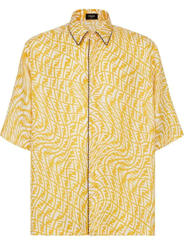 Fendi Ff Vertigo Print Oversize Shirt - Yellow | Editorialist