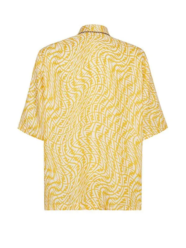 Fendi Ff Vertigo Print Oversize Shirt - Yellow | Editorialist