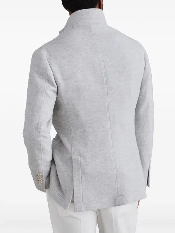 Brunello Cucinelli Cashmere Single-breasted Coat - Grey
