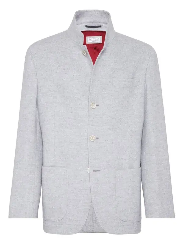 Brunello Cucinelli Cashmere Single-breasted Coat - Grey