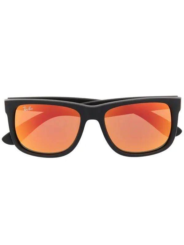 Ray-ban Mirrored-lens Square Frame Sunglasses - Black
