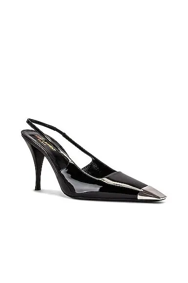 Saint Laurent Blade Slingback Pumps In Black