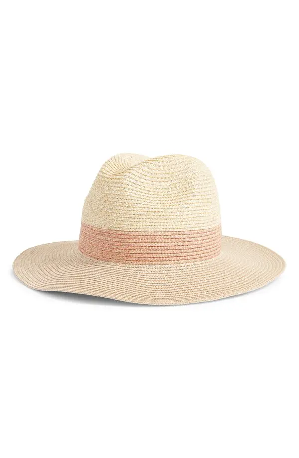 Halogen Packable Panama Hat Pink