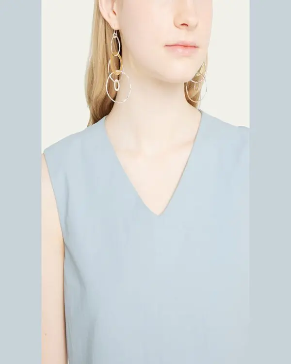 Ippolita Jumbo Hammered Jet Set Earrings - Gold And Silver