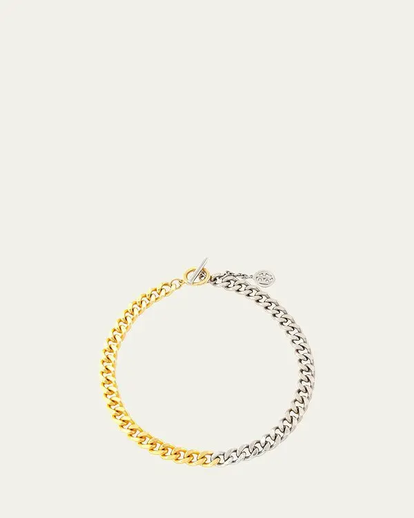 BEN-AMUN 24k Gold Electroplated And Silver Link Necklace - Two Tone