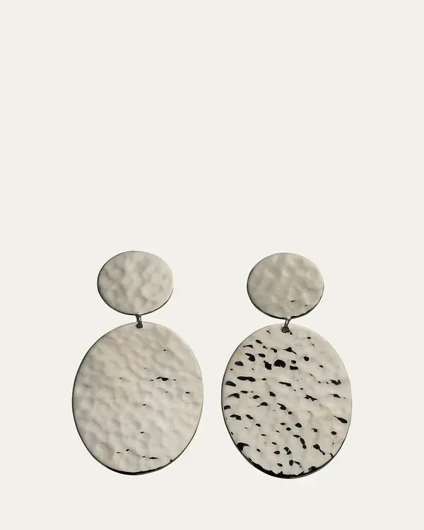 Ippolita Crinkle Hammered Oval Snowman Earrings - Silver