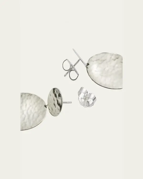 Ippolita Crinkle Hammered Oval Snowman Earrings - Silver