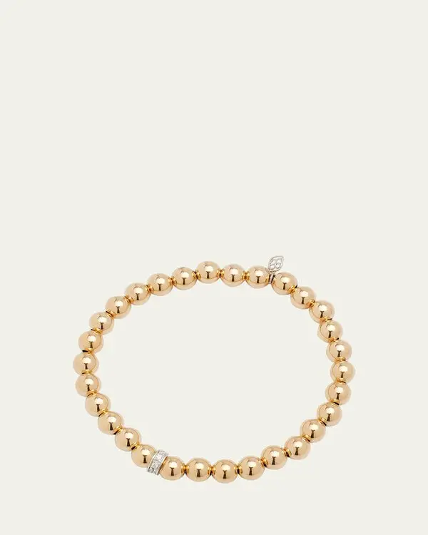 SYDNEY EVAN 14k Beaded Diamond Wheel Bracelet - Gold