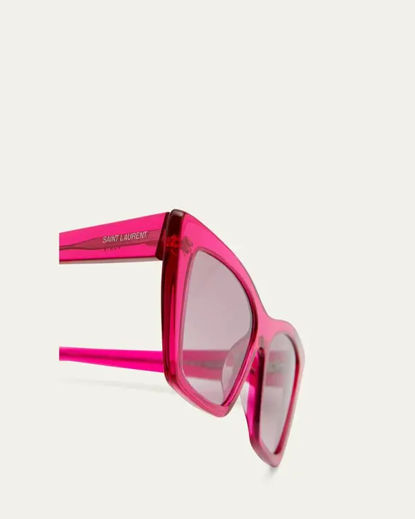 Saint Laurent Cat-eye Sunglasses - Shiny Solid Powder Pink