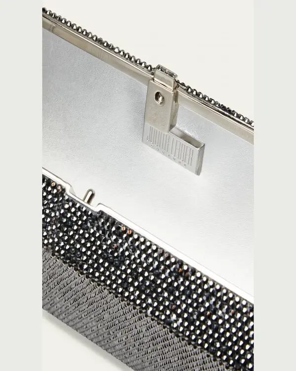 Judith Leiber Slim Rectangle Crystal Clutch - Gray