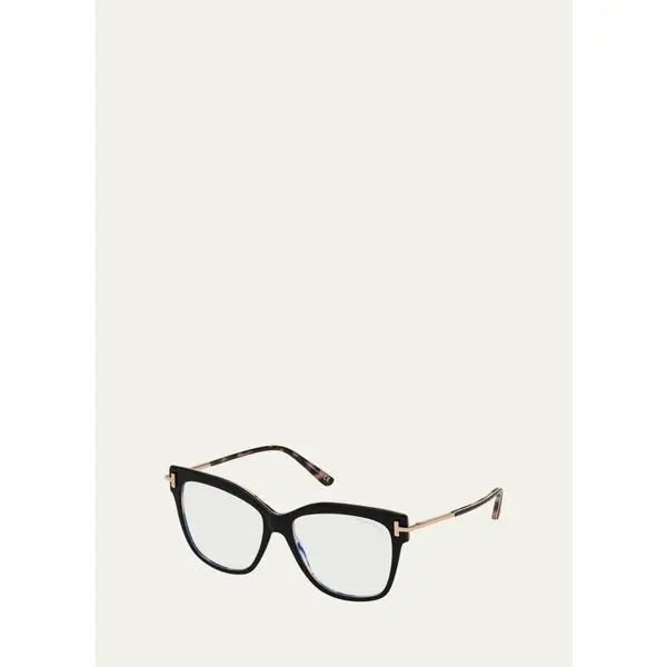 TOM FORD Square Acetate Optical Glasses - Black