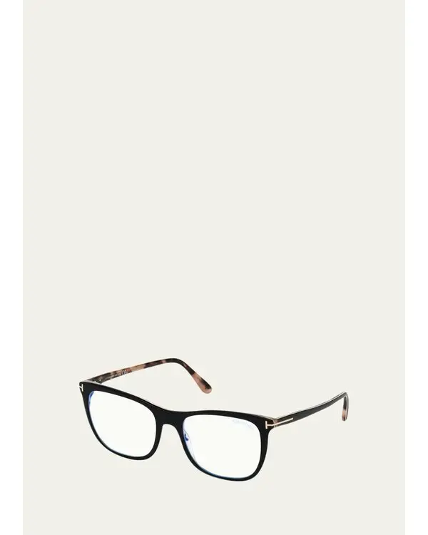 TOM FORD Square Acetate Optical Glasses - Black
