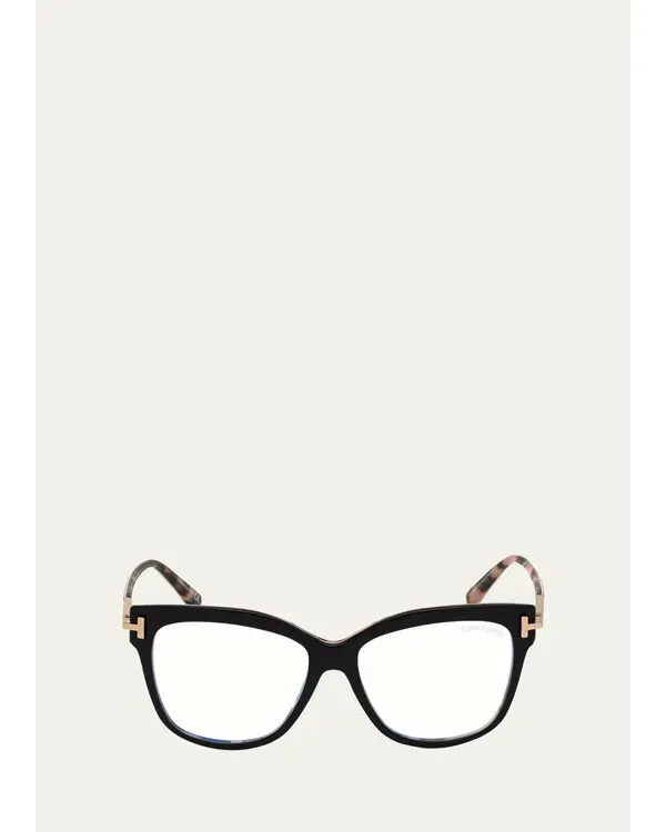 TOM FORD Square Acetate Optical Glasses - Black