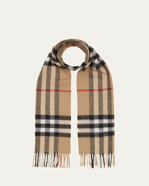 Burberry Giant Check Cashmere Scarf - Archive Beige