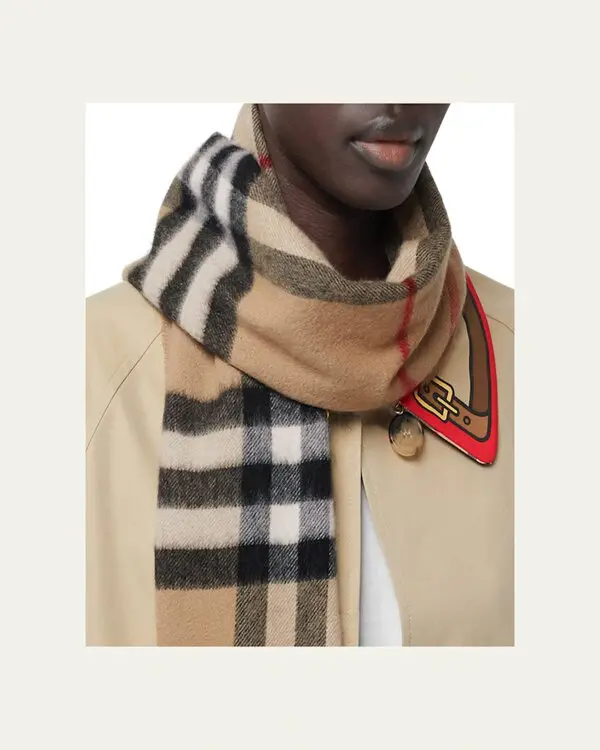 Burberry Giant Check Cashmere Scarf - Archive Beige
