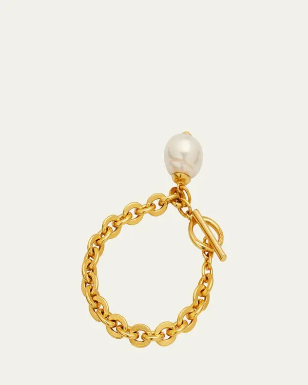 BEN-AMUN Chain Bracelet With Faux Pearl