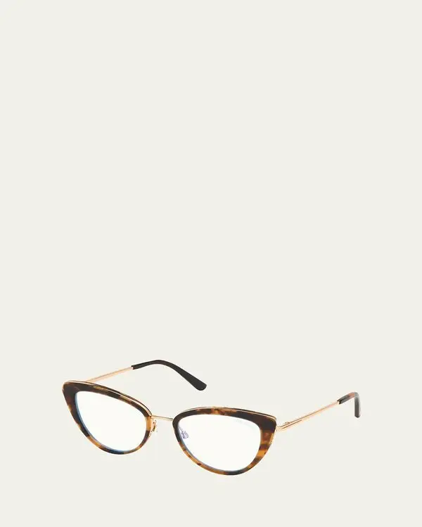 TOM FORD Metal Cat-eye Optical Frames - Brown