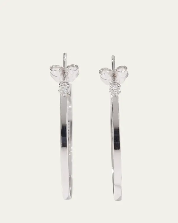 Lana Jewelry 14k Diamond Hoop Earrings - White Gold
