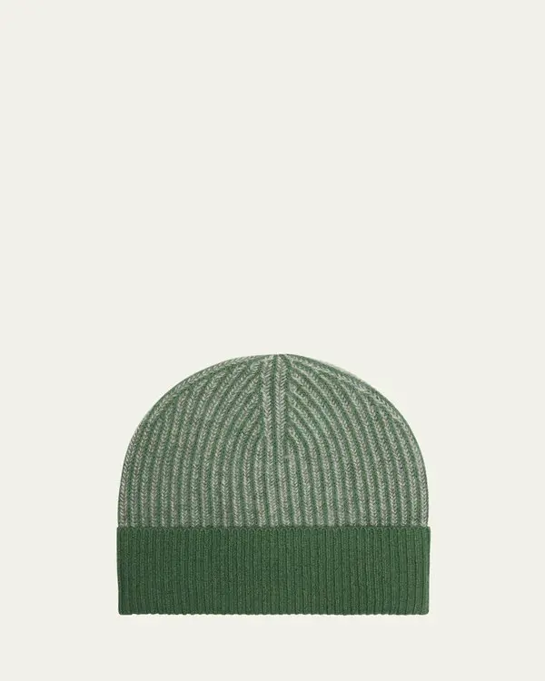 Bergdorf Goodman Rib-knit Cashmere Beanie - Grngry