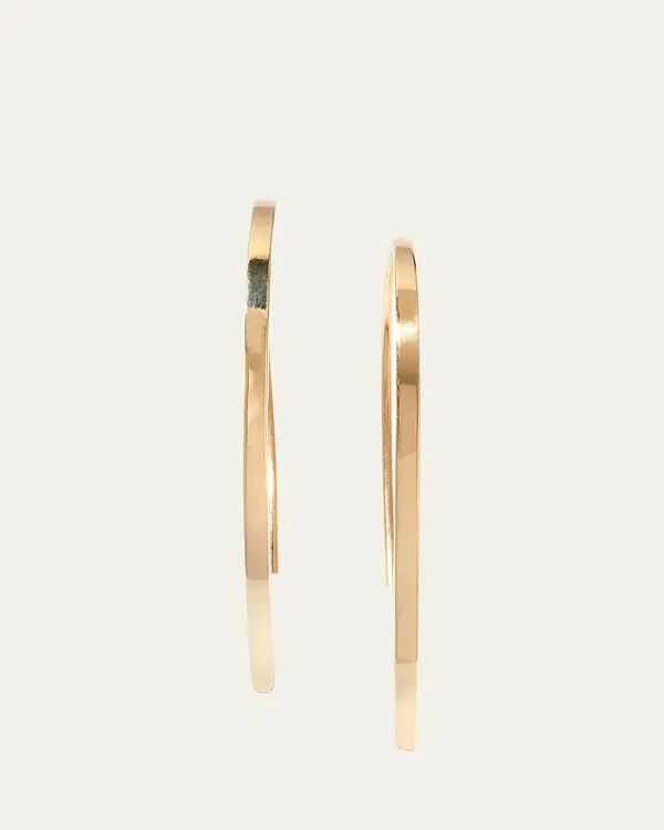 Lana Jewelry 14k Yellow Mini Flat Hooked On Hoop Earrings