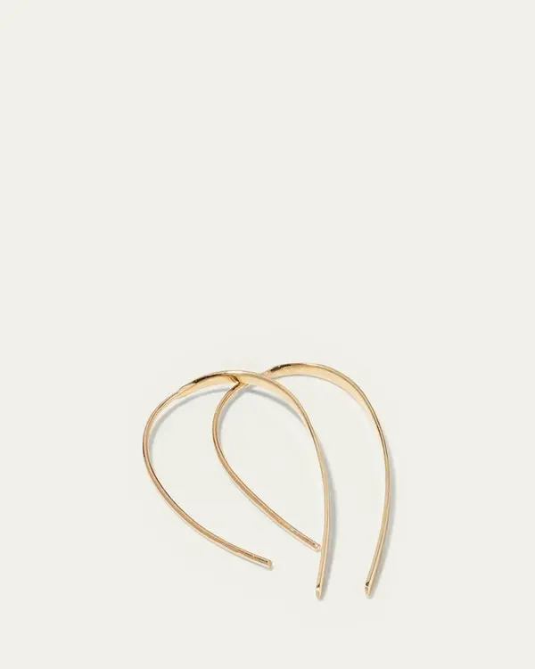 Lana Jewelry 14k Yellow Mini Flat Hooked On Hoop Earrings