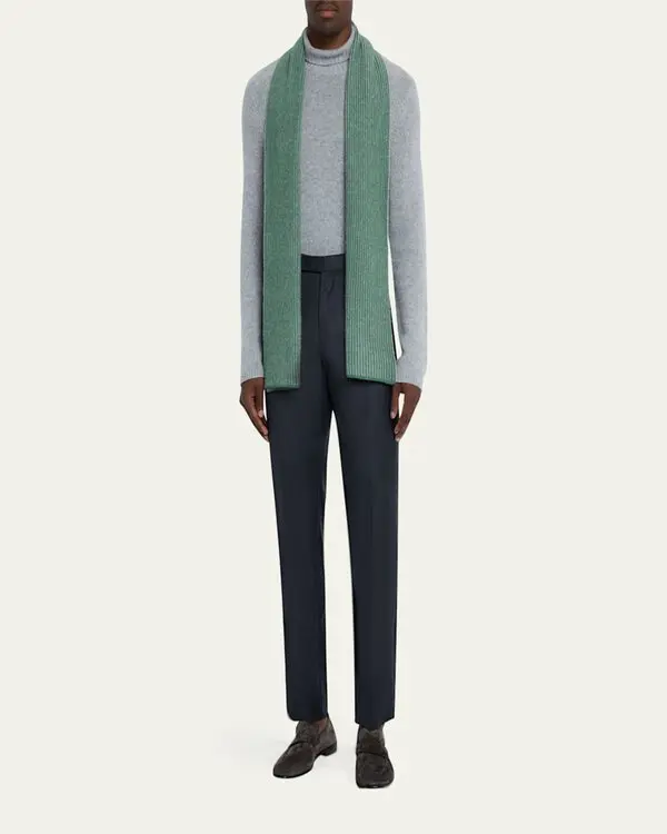 Bergdorf Goodman Ribbed Cashmere Scarf - Grngry