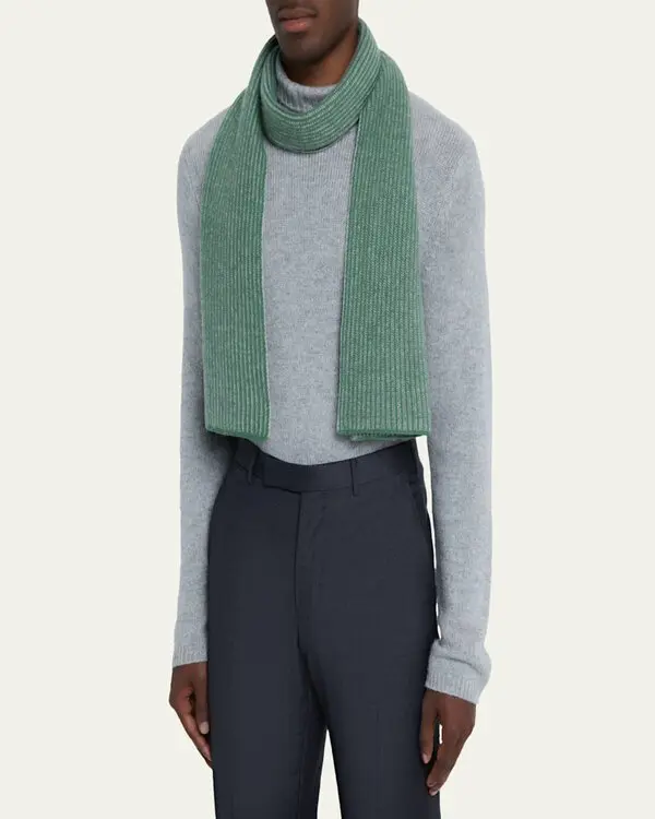 Bergdorf Goodman Ribbed Cashmere Scarf - Grngry