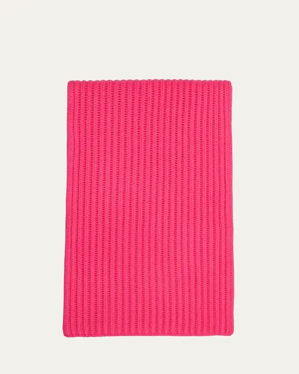 Bergdorf Goodman Ribbed Cashmere Scarf - Pink