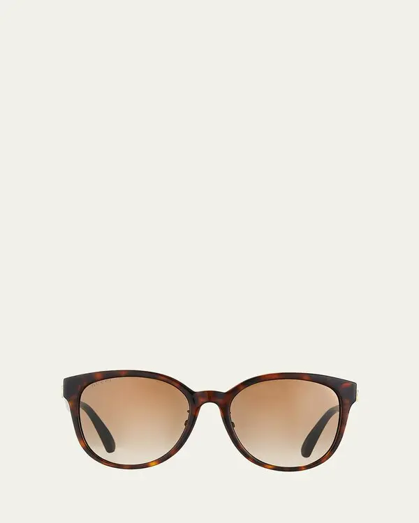 Gucci Round Frame Acetate Sunglasses - Brown Pattern