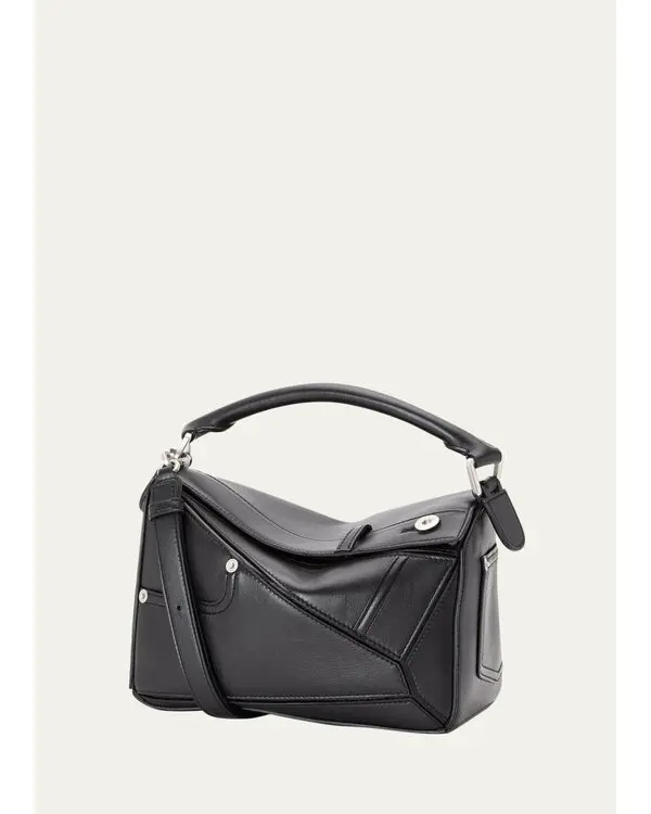 Loewe Puzzle Small Bag In Leather - Black