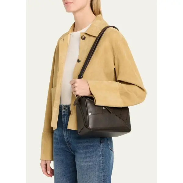 Loewe Puzzle Small Bag In Leather - Brown