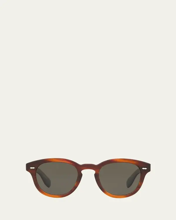Oliver Spencer Cary Grant Oval Acetate Sunglasses - Tortoise/green