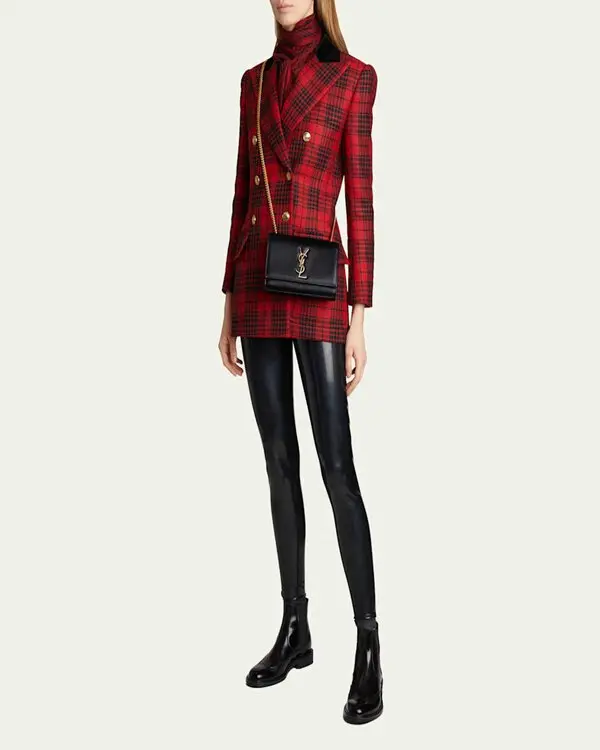 Saint Laurent Kate Small Shoulder Bag In Grained Leather - Black