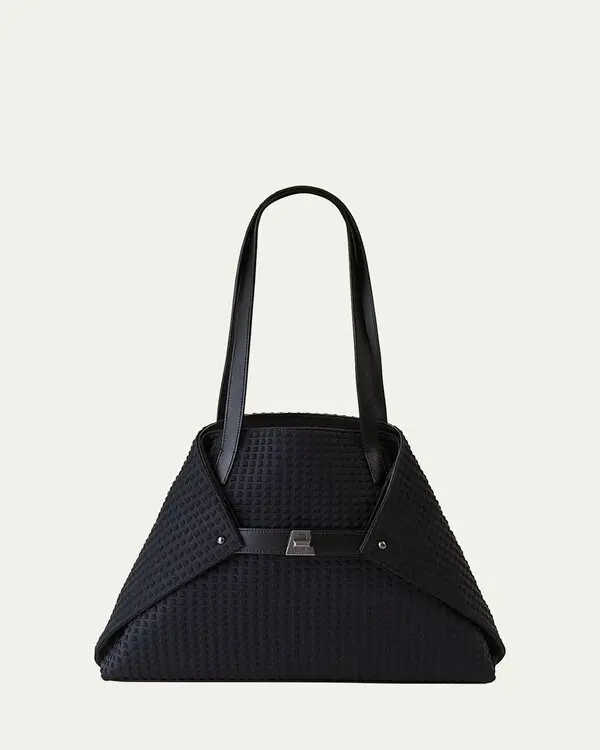 Akris Ai Small Fabric Shoulder Tote Bag - Black