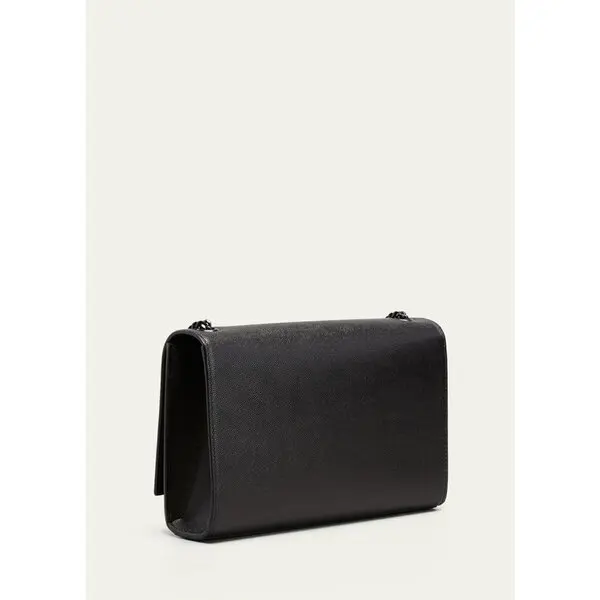Saint Laurent Kate Shoulder Bag In Grained Leather - Black