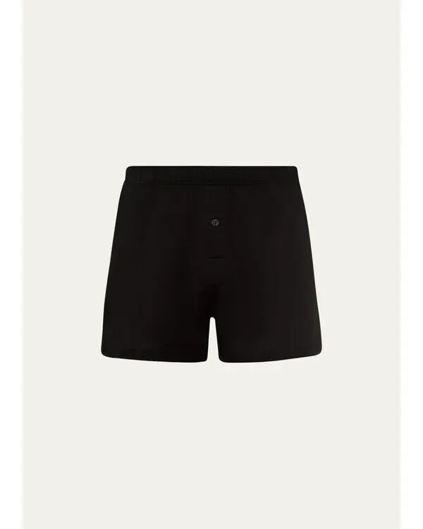 Hanro Sporty Mercerized Cotton Boxers - Black