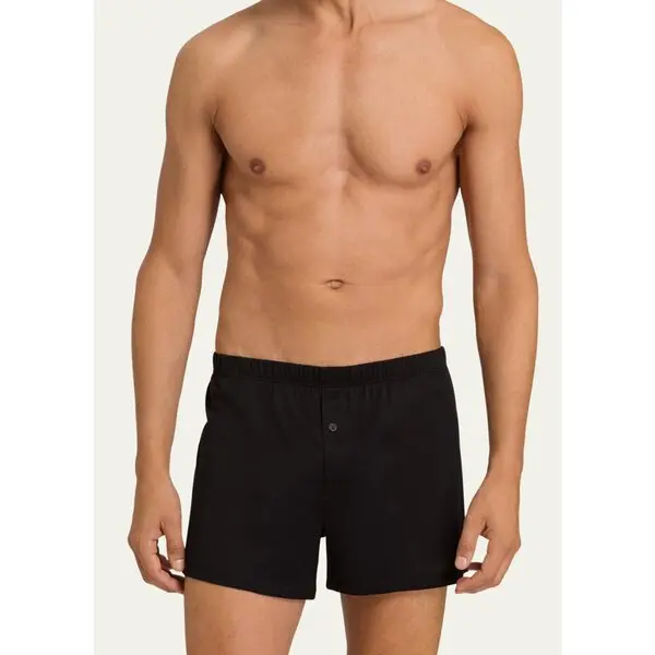 Hanro Sporty Mercerized Cotton Boxers - Black