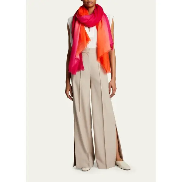 Sofia Cashmere Cashmere Ombre Scarf - Pink/orange